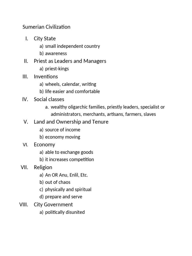 Overview of Sumerian Civilization | PDF