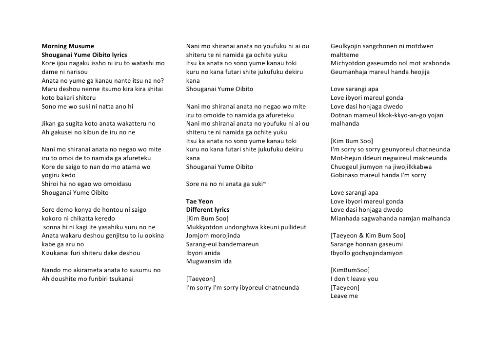 Multilingual Song Lyrics Compilation | PDF | Poetry