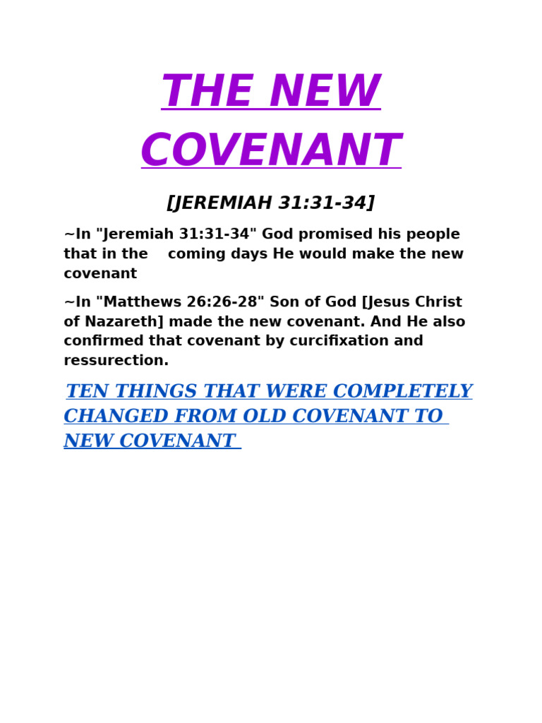 The New Covenant | PDF