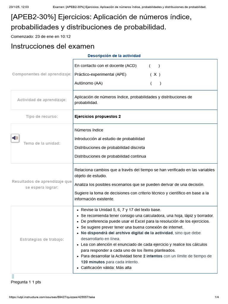 Examen_ [APEB2-30%] Ejercicios_ 9 | PDF | Porcentaje | Probabilidad