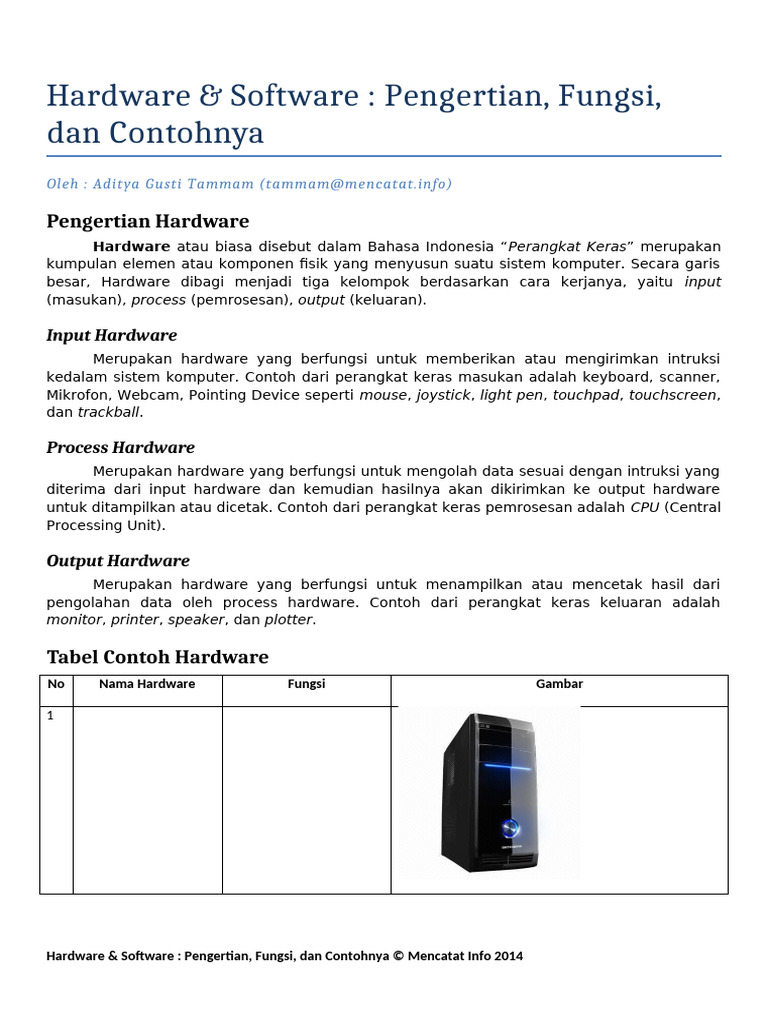 Presentasi Hardware Software Brainware | PDF