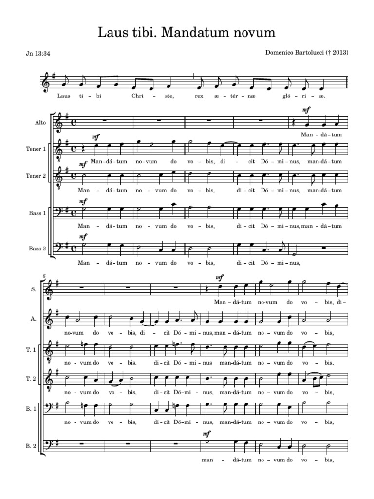 Bartolucci - Laus Tibi. Mandatum Novum | PDF