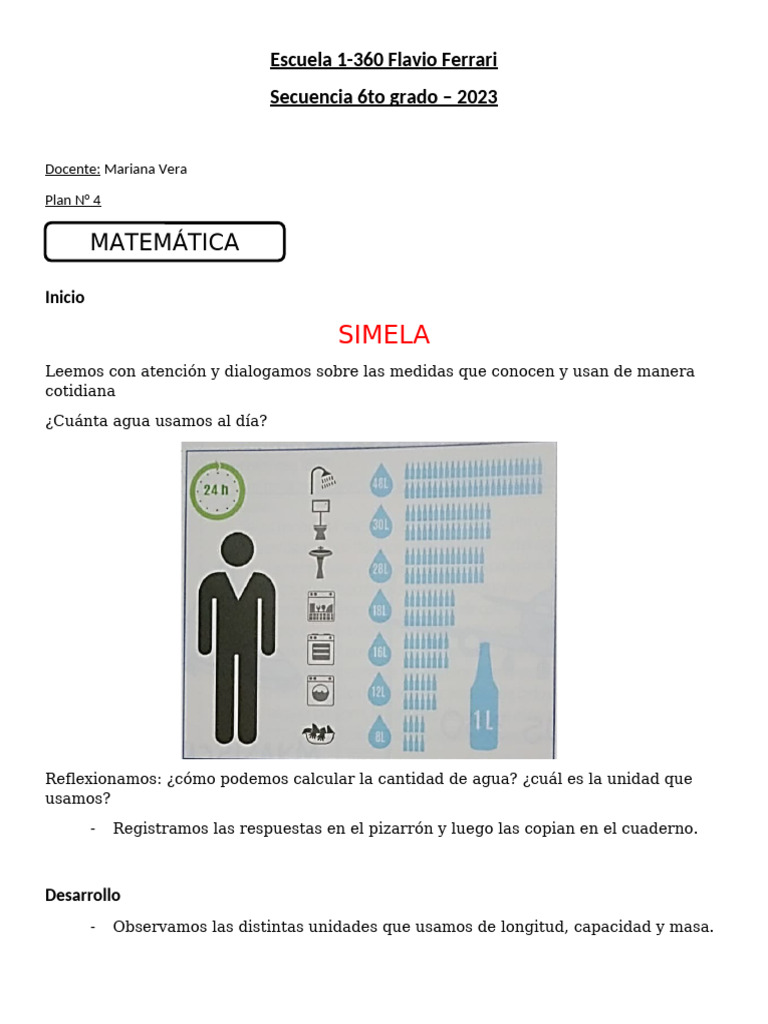 Secuencia Simela | PDF | Kilogramo | Litro