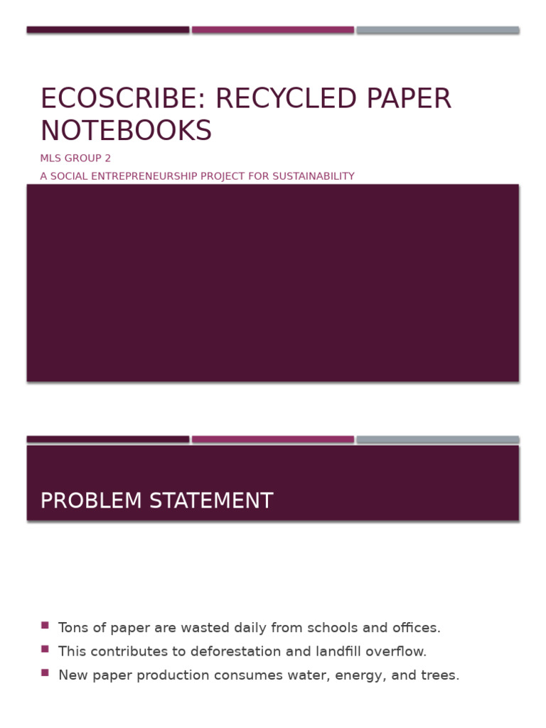EcoScribe: Sustainable Recycled Notebooks | PDF