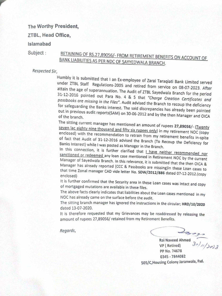 Retaining Letter | PDF