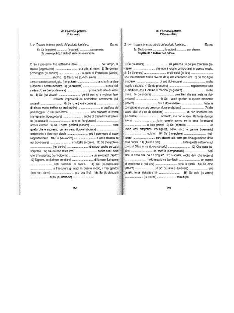 Esercizi periodo ipotetico | PDF
