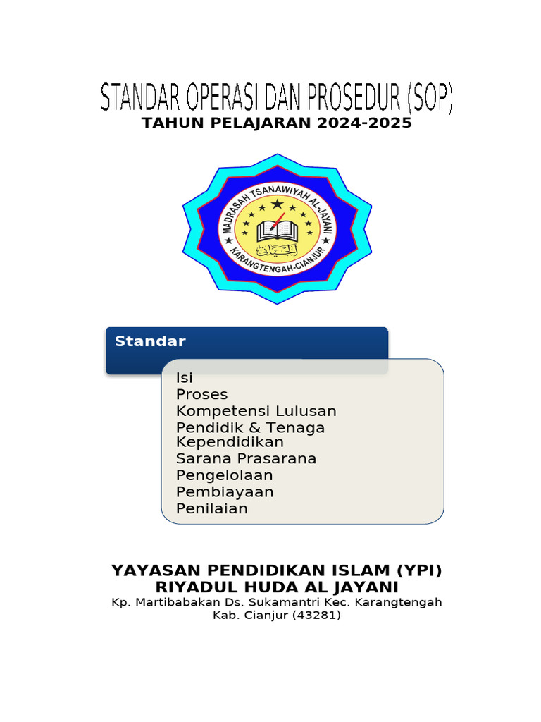 Kaper SOP nama 8 standar | PDF