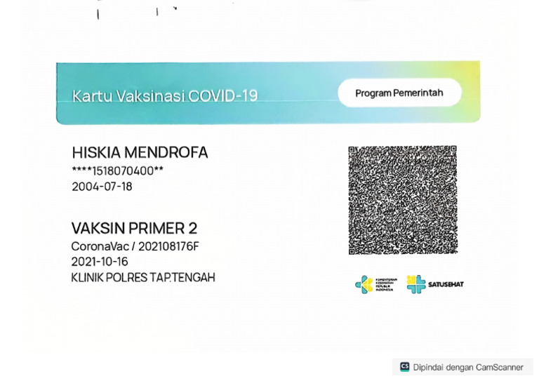 Kartu Vaksin 2 Hiskia Mendrofa | PDF