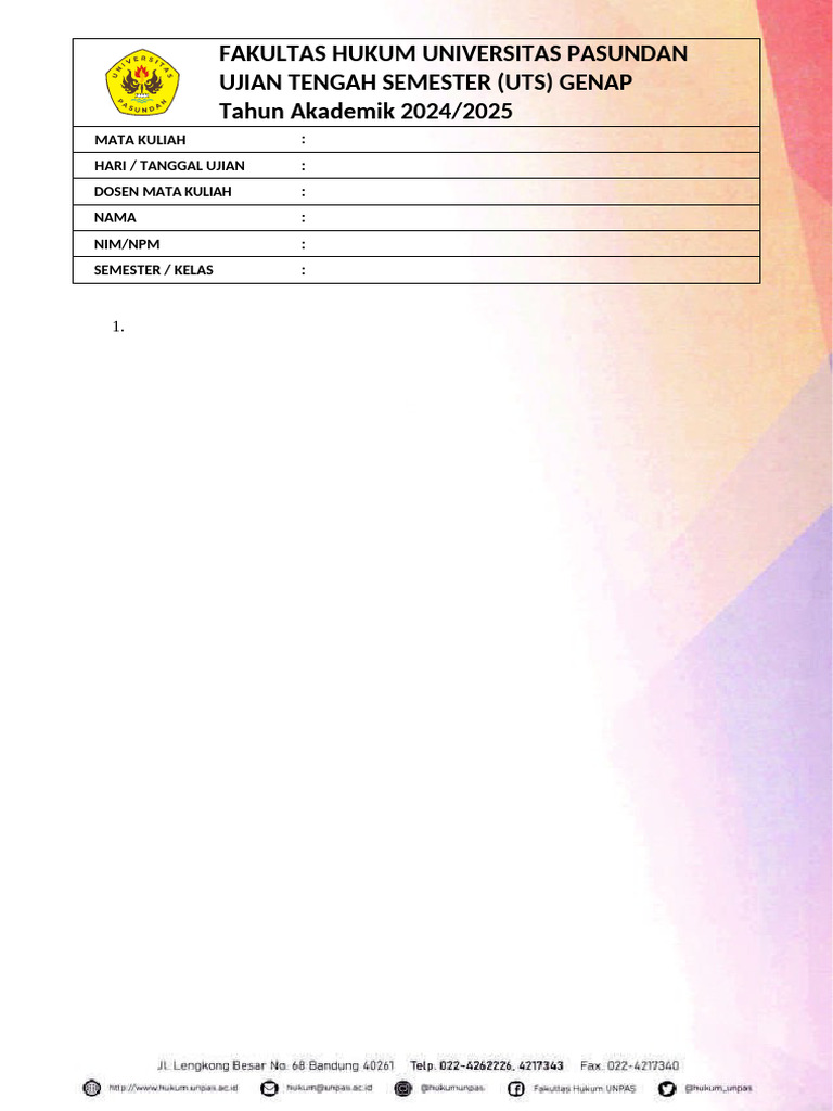 Lembar Jawaban UTS (1) | PDF