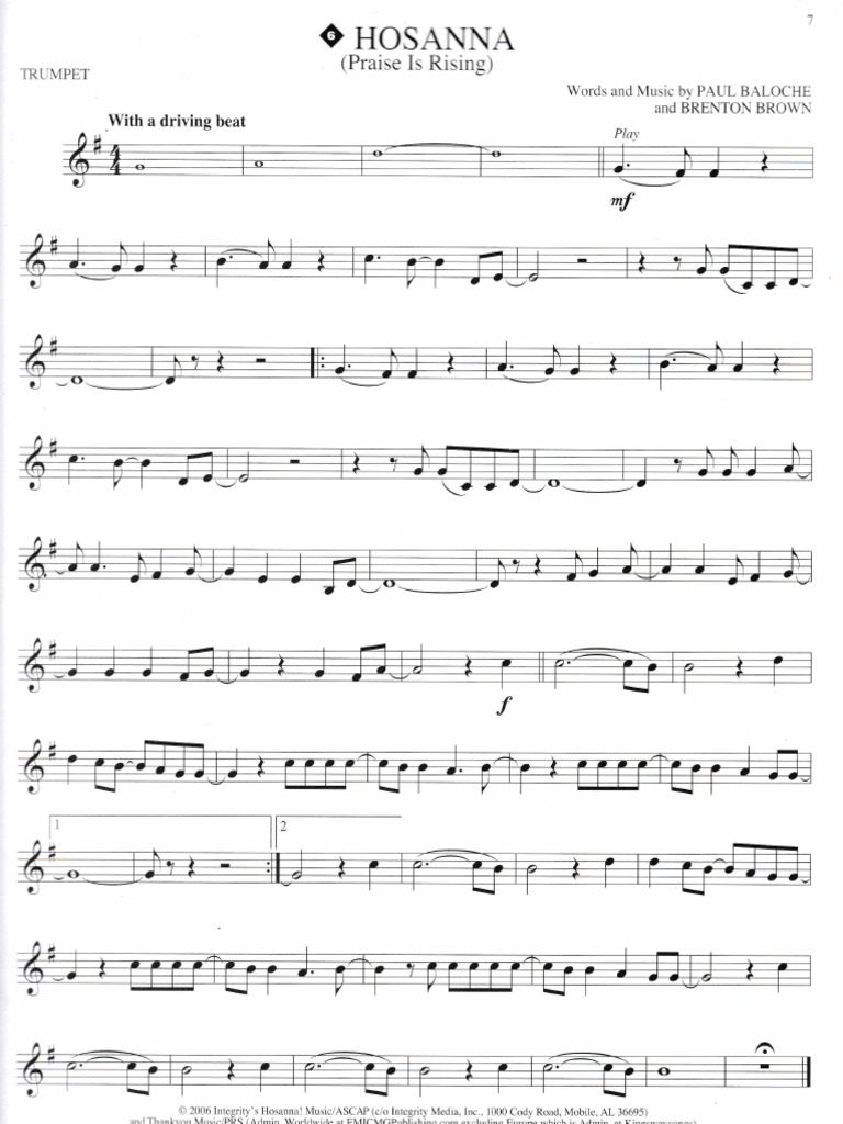 Hosanna Trompeta | PDF