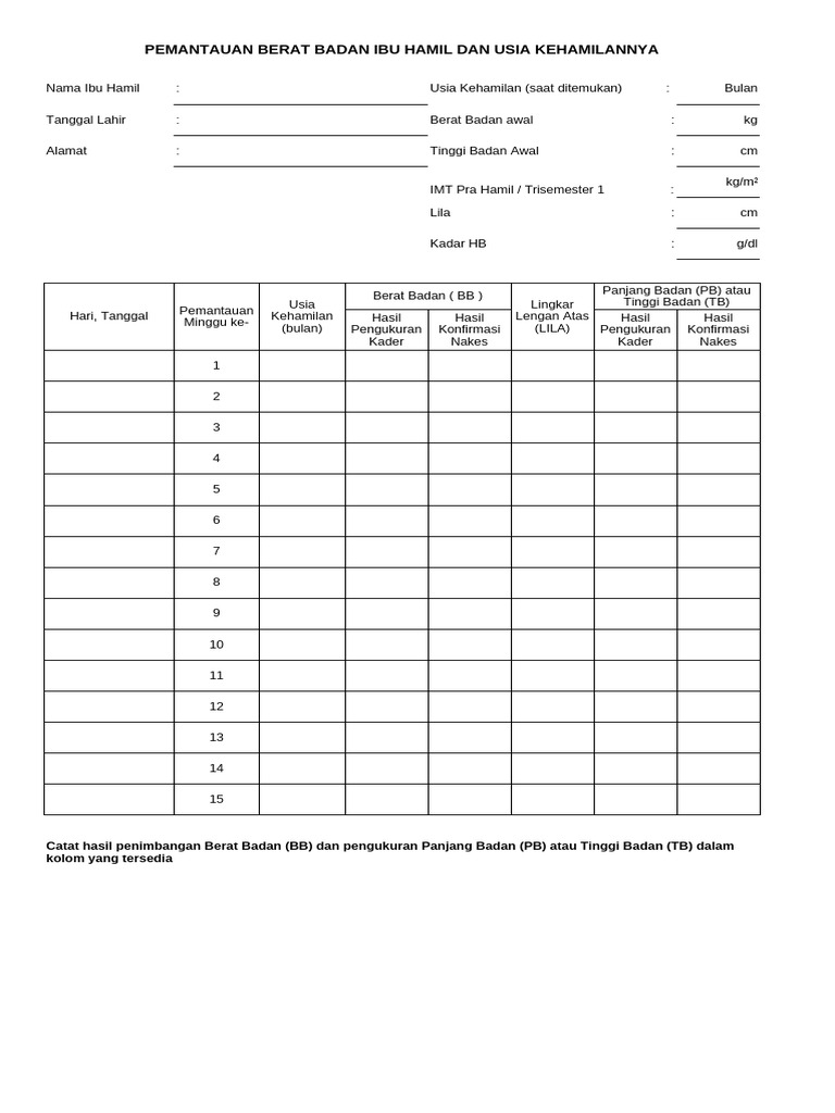 Form Pemberian PMT Lokal | PDF