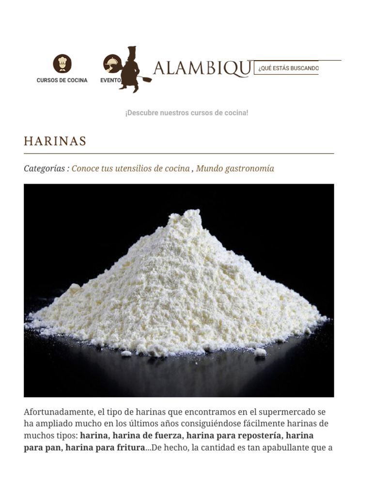 Tipos de Harinas y Usos en Cocina | PDF | Panes | Harina