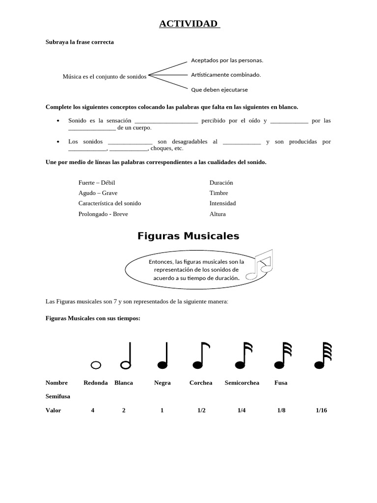 Actividades Musicales para Secundaria | PDF
