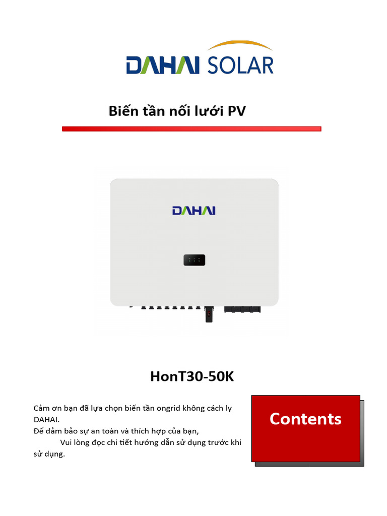 DAHAI On Grid 30k-50K OperatingManual | PDF