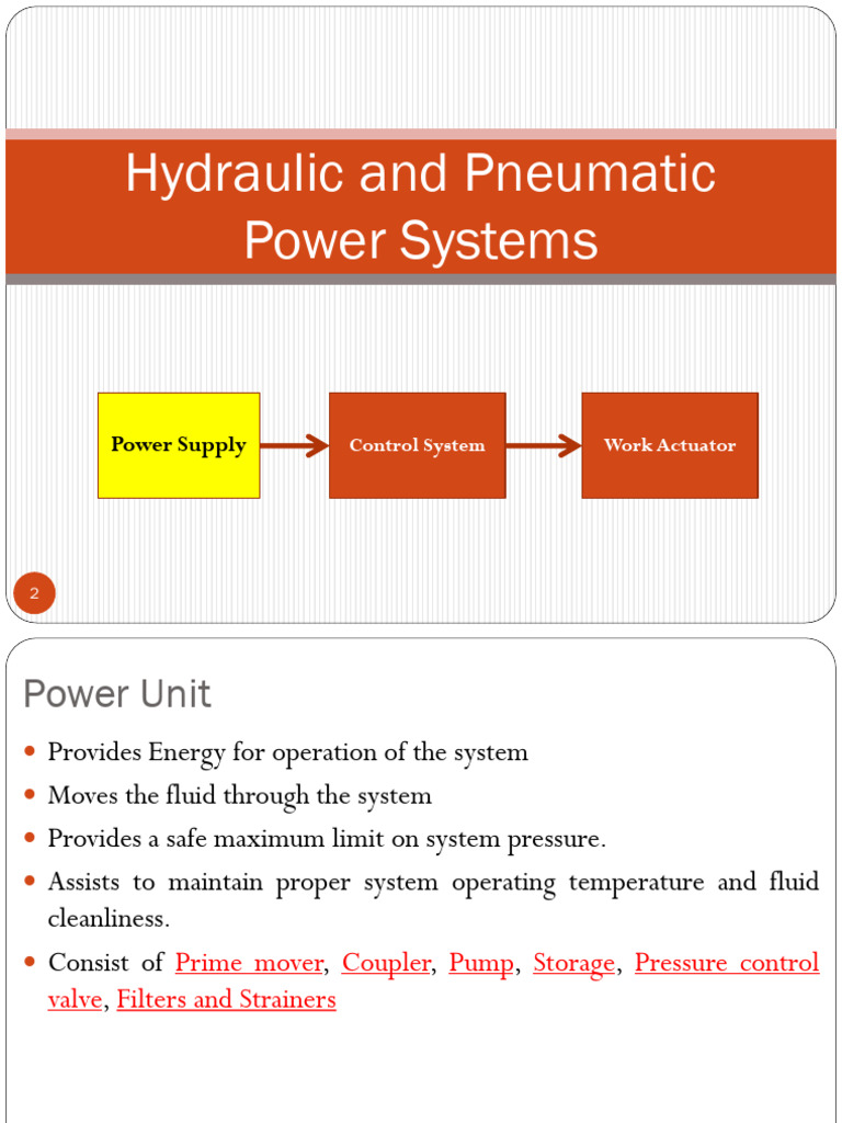 Hydraulic and Pneumatic Power Systems Overview | PDF | Pump | Power ...