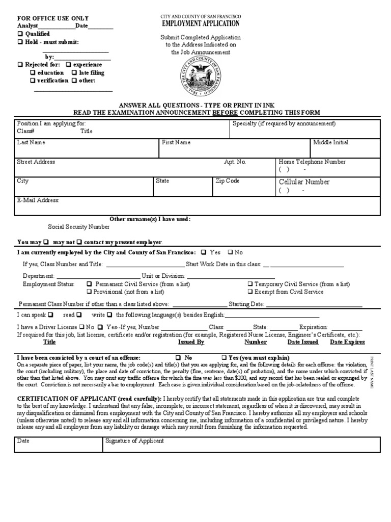 Application for Employment: Analyst Review | PDF | Race And Ethnicity ...