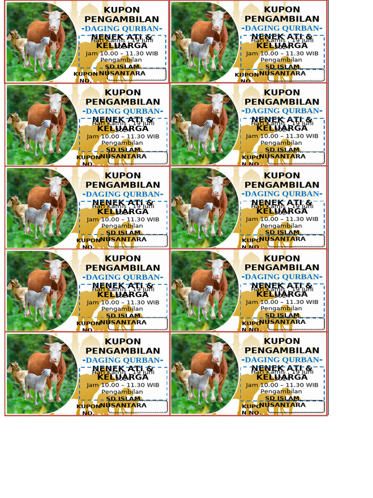 KUPON PENGAMBILAN QURBAN | PDF