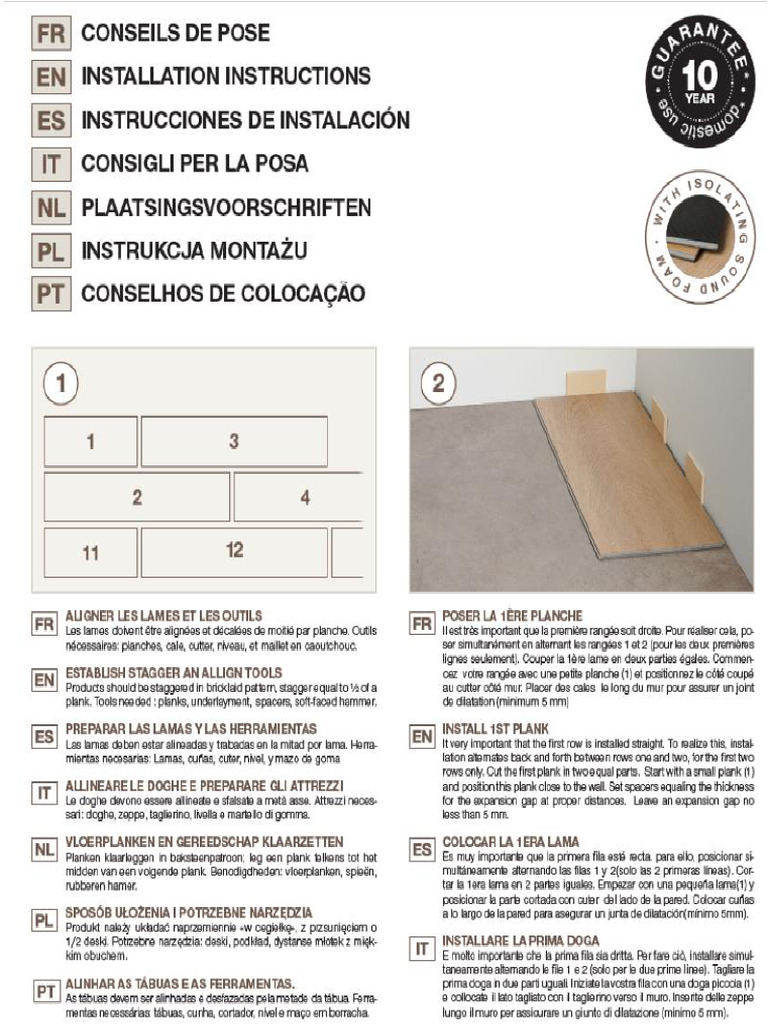 Notice de Pose Sol SPC | PDF