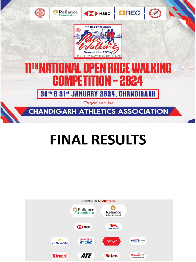 REVISED FINAL RESULTS - 11th National Open Race Walking Competition ...