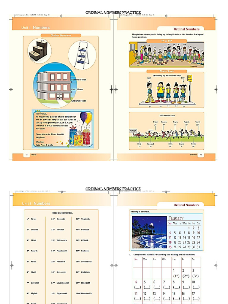 Ordinal Numbers Practice | PDF