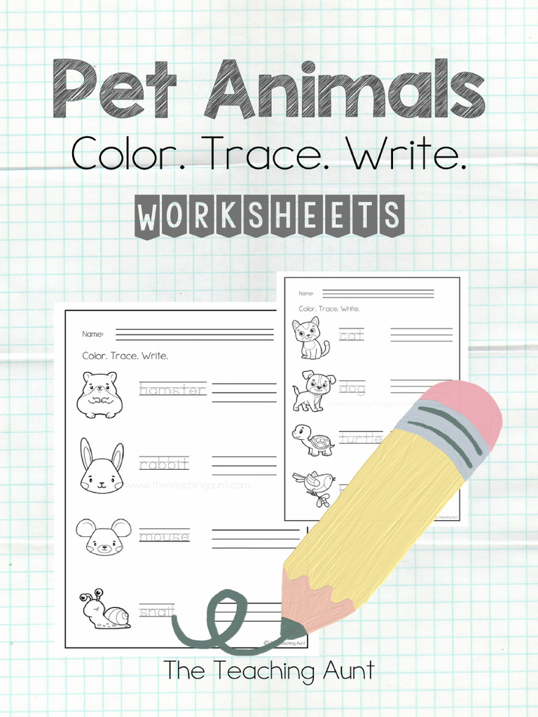 Pet Animals Tracing WS A4 | PDF