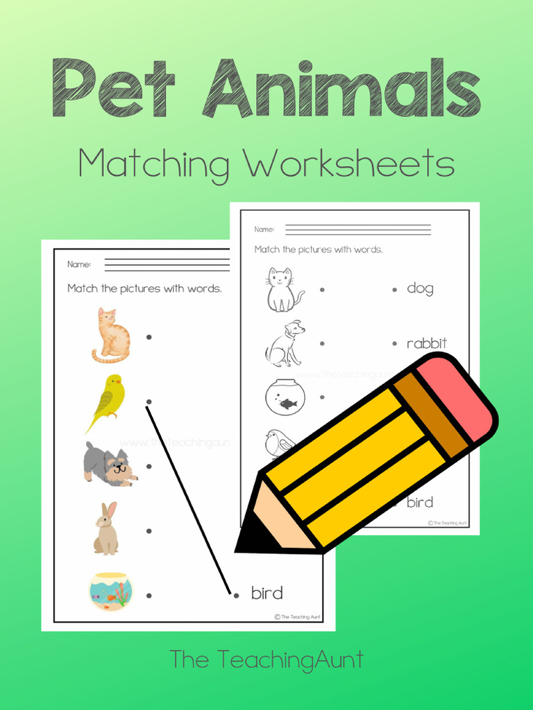 Pet Animals Matching WS A4 | PDF