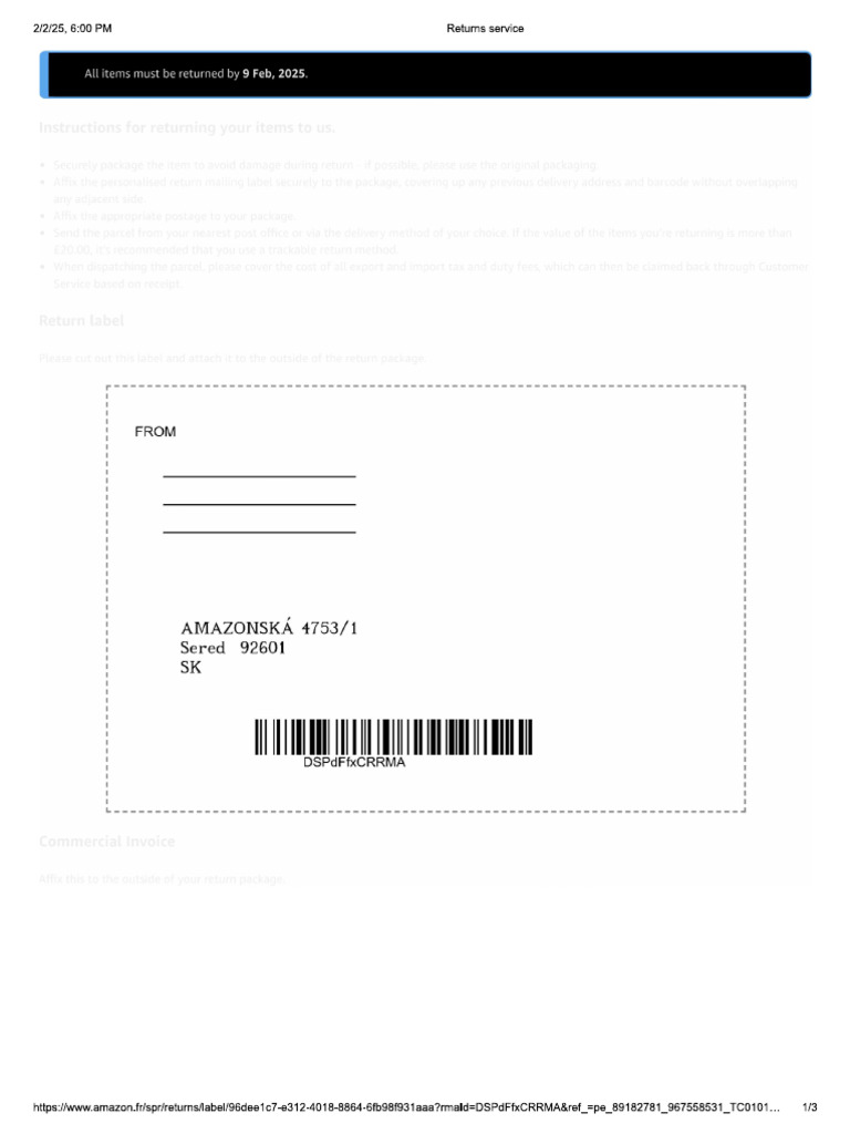 Print Return | PDF
