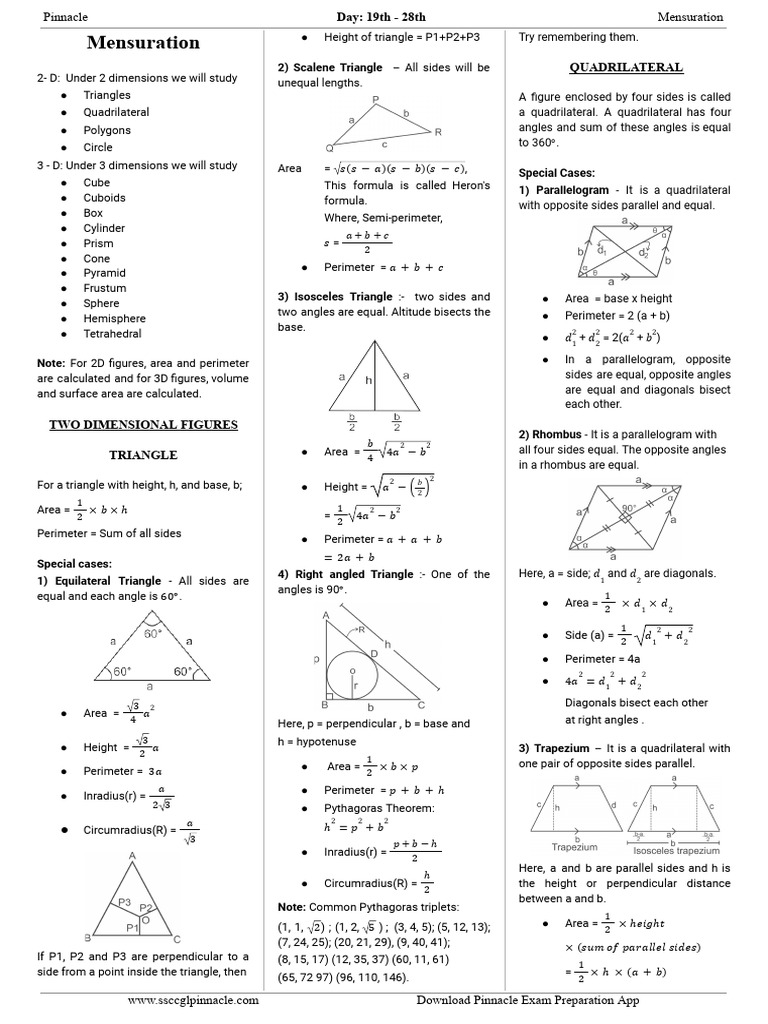 6. Mensuration | PDF | Area | Rectangle