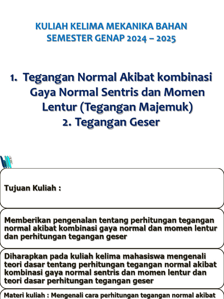 Perhitungan Tegangan Normal dan Geser | PDF
