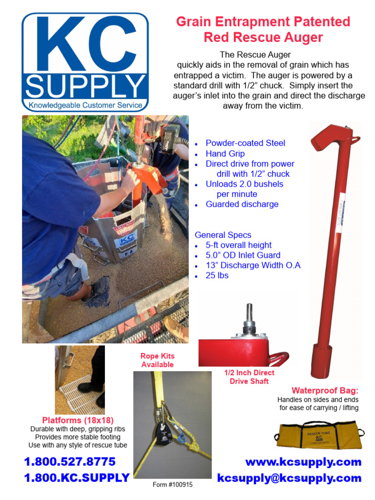 Grain Rescue Auger Specifications | PDF