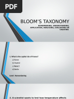 Bloom's Taxonomy MCQs for Assessment | PDF