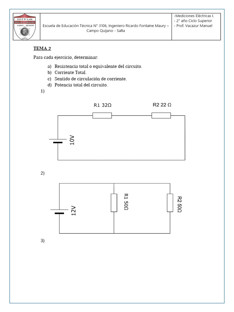 Mediciones Eléctricas TP N°1 TEMA 2 | PDF