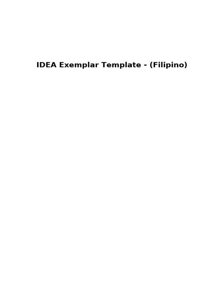 Idea Exemplar Template Filipino | PDF