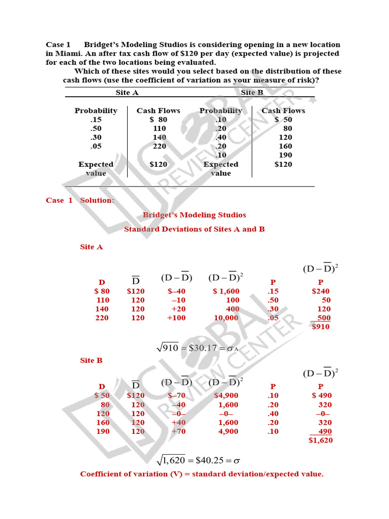Risk and Cap Bud Sol - Updated | PDF | Net Present Value | Present Value