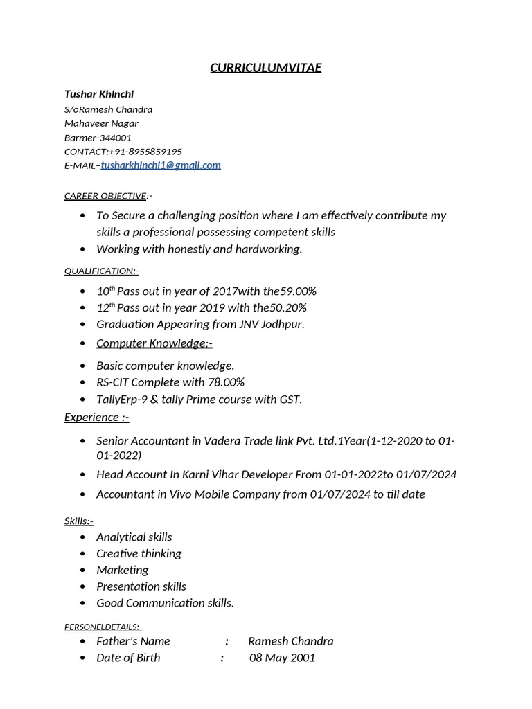 Jakam CV | PDF