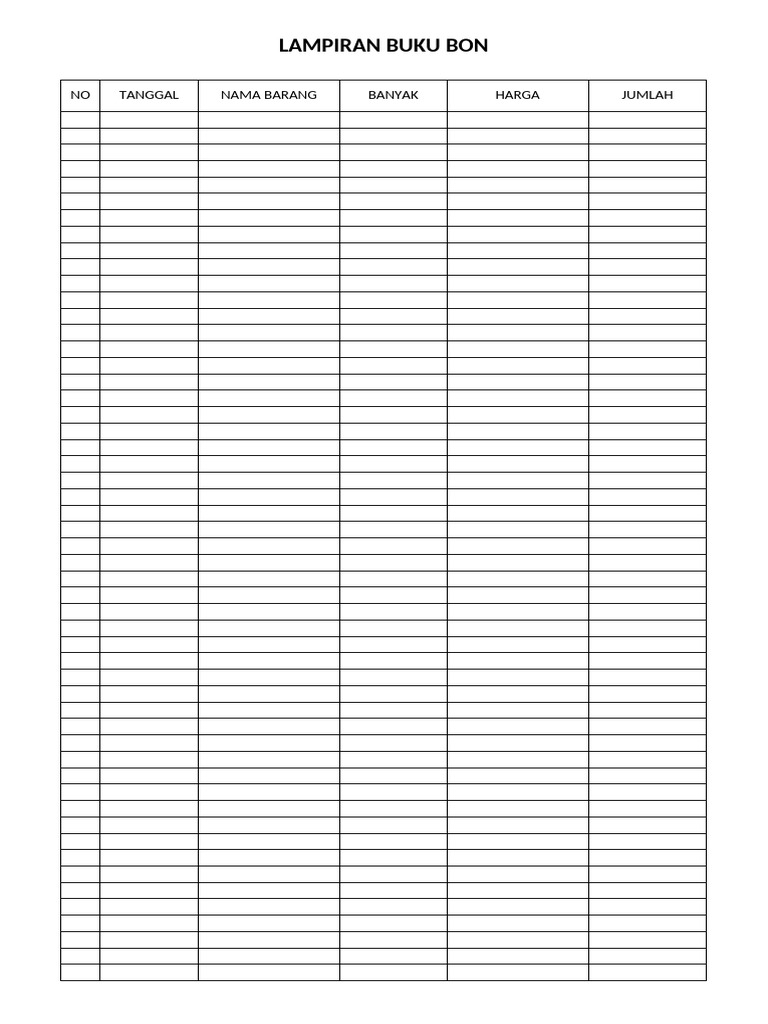 Lampiran Buku Bon | PDF