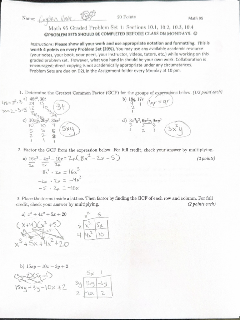 Problem Set 1 Math 95 - Cayden | PDF