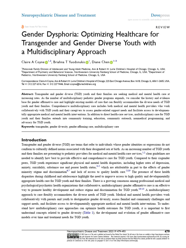 Optimizing Care for TGD Youth | PDF | Health Care | Transgender