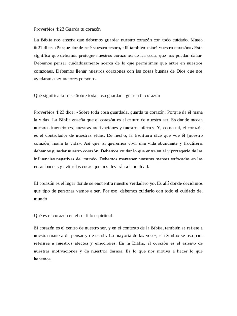 Guarda Tu Corazon | PDF | Jesús | Evangelio de Mateo