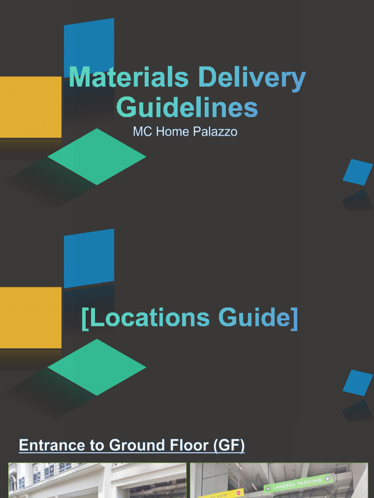 Materials Delivery Guidelines | PDF | Elevator | Basement