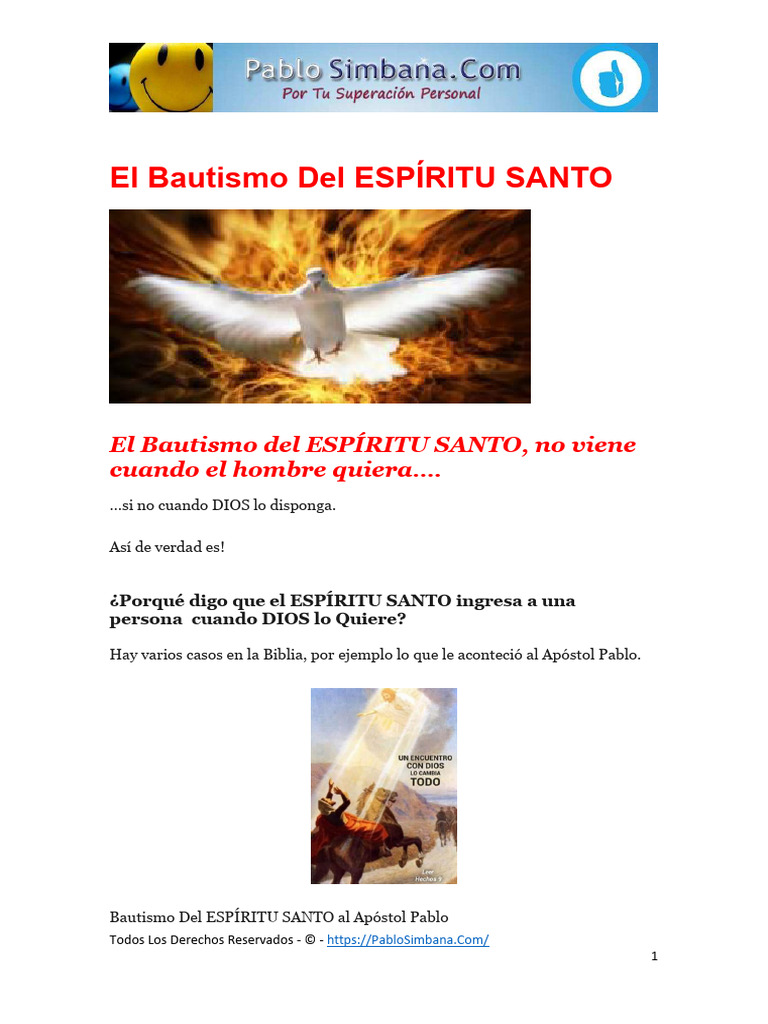 El_Bautismo_Del_ESPIRITU_SANTO | PDF | Pablo el apóstol | Cristo (título)