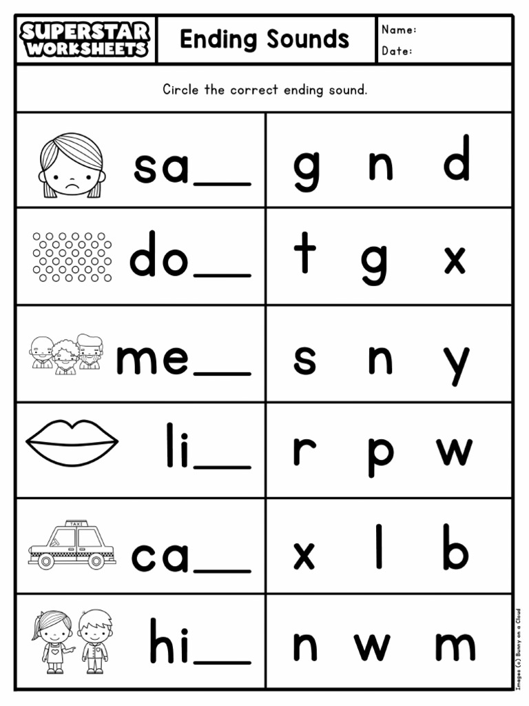 Ending Sounds Worksheet | PDF
