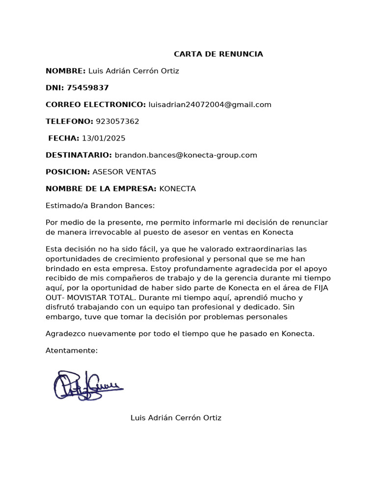 Renuncia Marisol | PDF