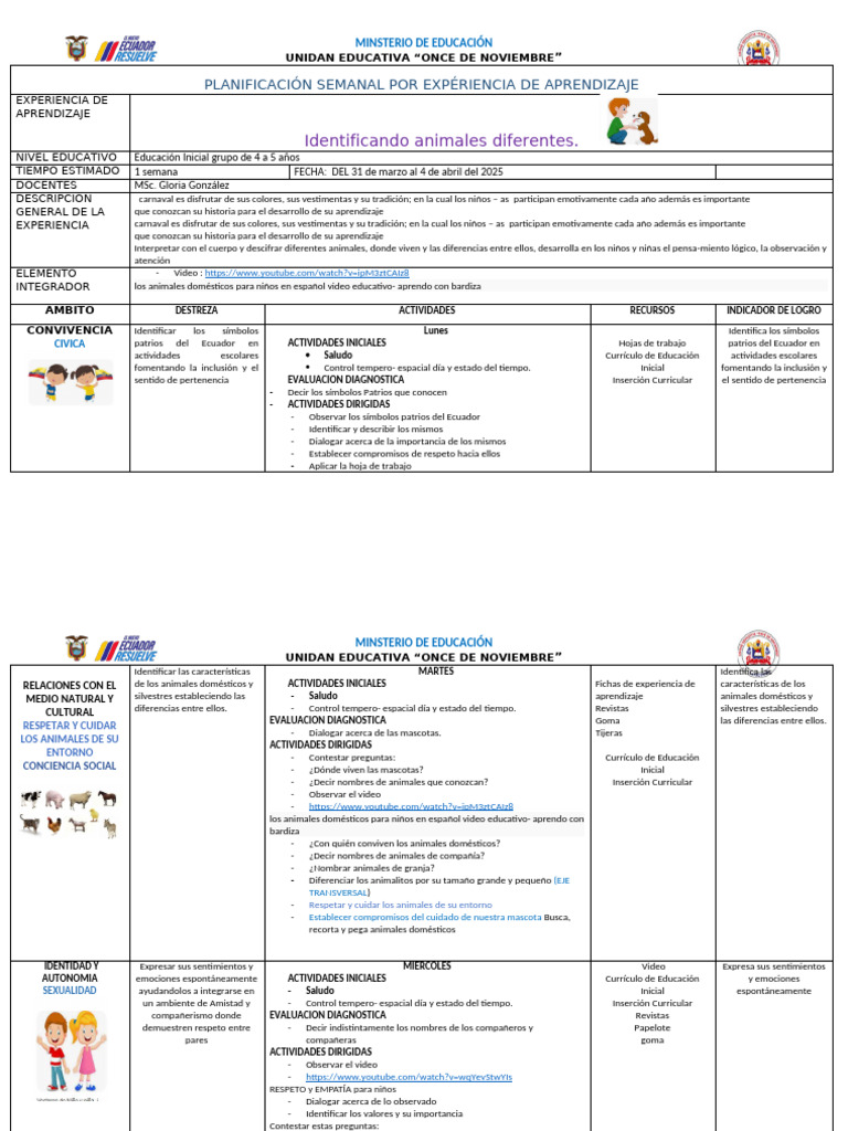 25 Animales Domesticos | PDF | Evaluación | Aprendizaje