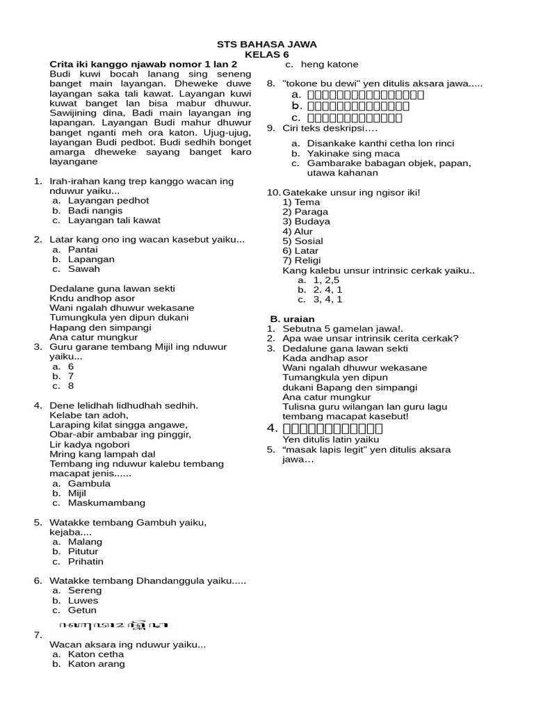 STS BAHASA JAWA | PDF