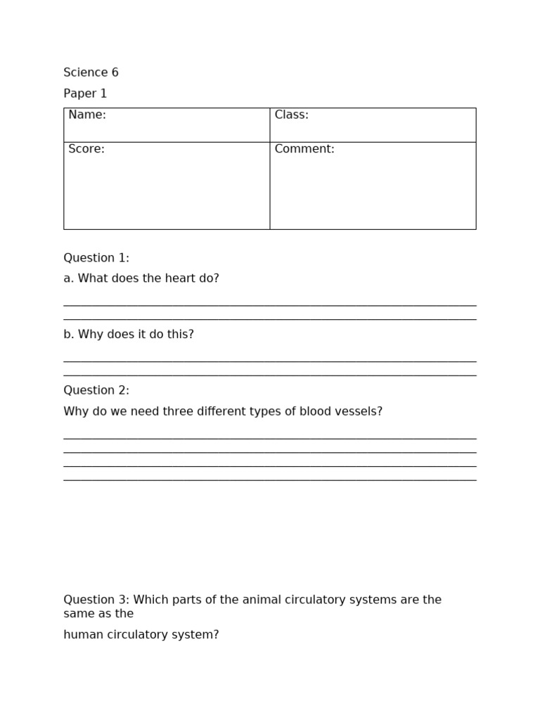 6th Grade Science: Circulatory & Reproductive Systems | PDF | Sex ...