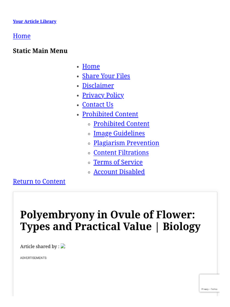 Polyembryony in Ovule of Flower | PDF | Embryo | Plant Morphology