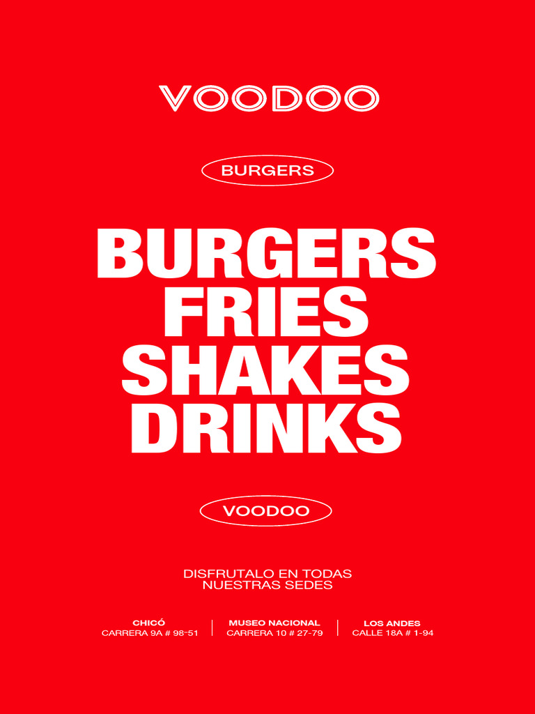 Menú Voodoo: Hamburguesas y 2x1 | PDF | Hamburguesas | Cocina americana