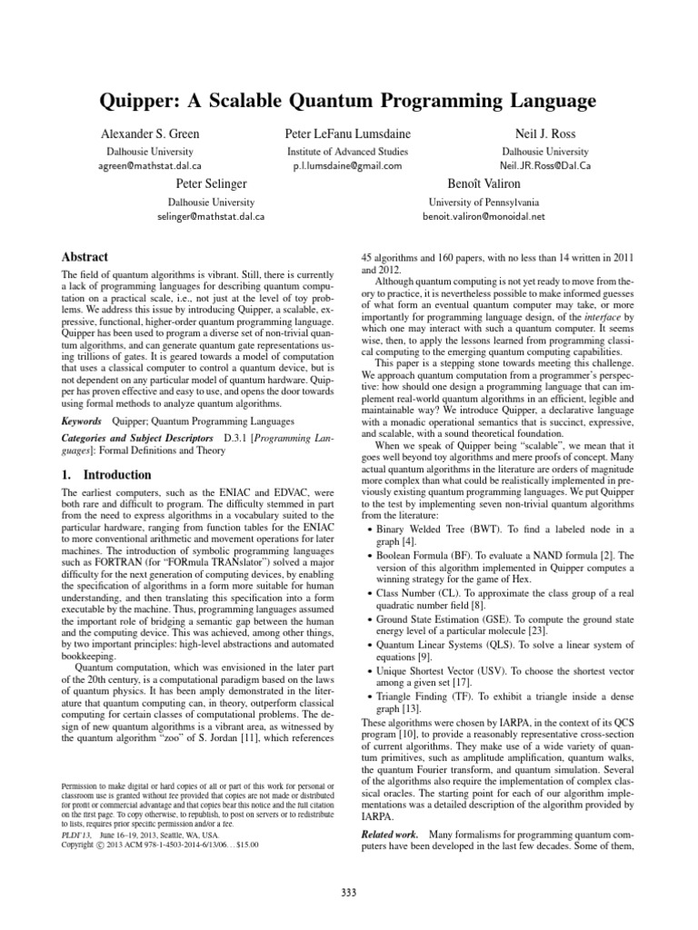 Quipper 2 | PDF | Quantum Computing | Theoretical Physics