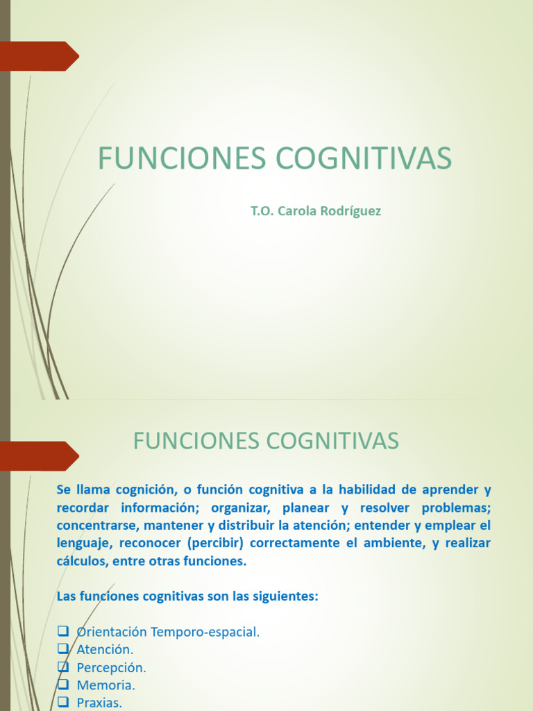 Funciones Cognitivas | PDF | Memoria | Percepción